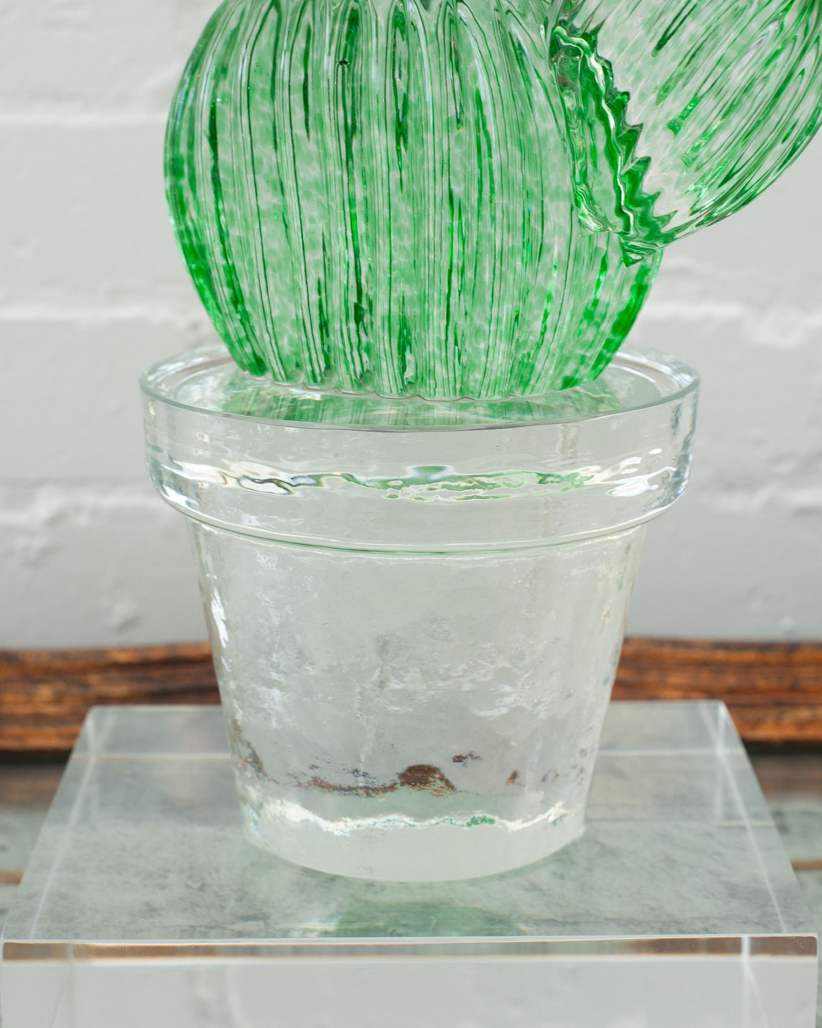 Signed Marta Marzotto Hand Blown Murano Glass Cactus Sculpture For Sale ...