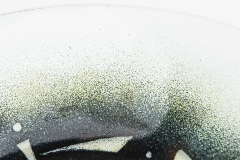 Signed Maurice Heaton Abstract Glass Bowl or Plate Barware For Sale at ...