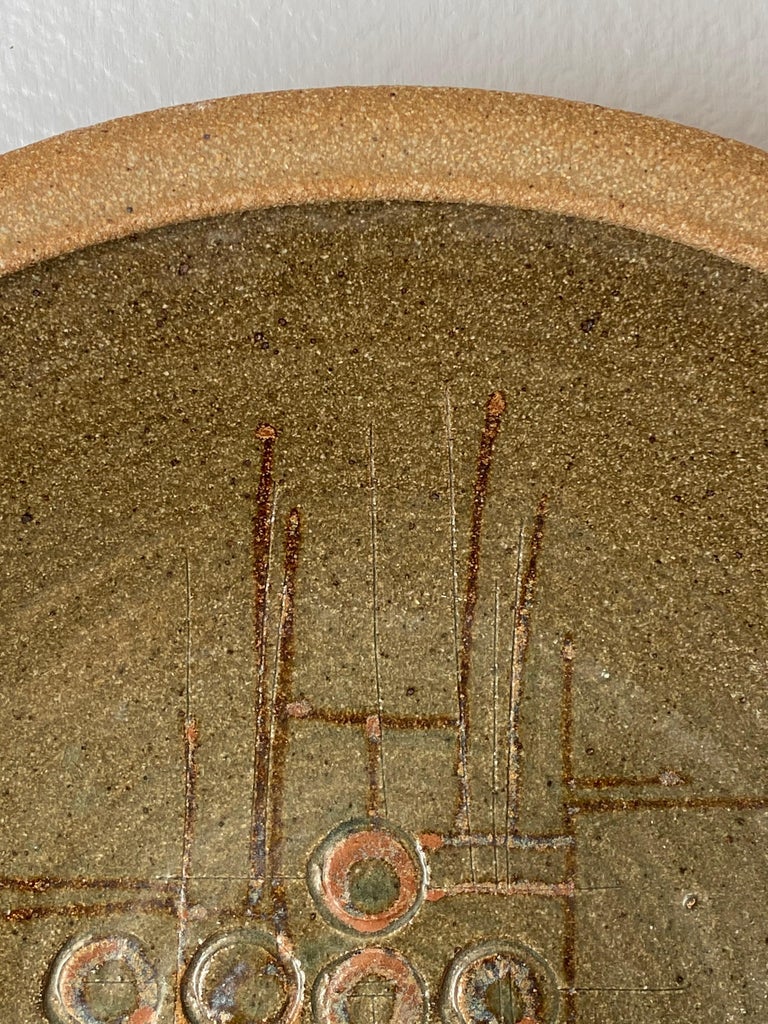 Signed Midcentury Studio Pottery Bowl For Sale at 1stDibs