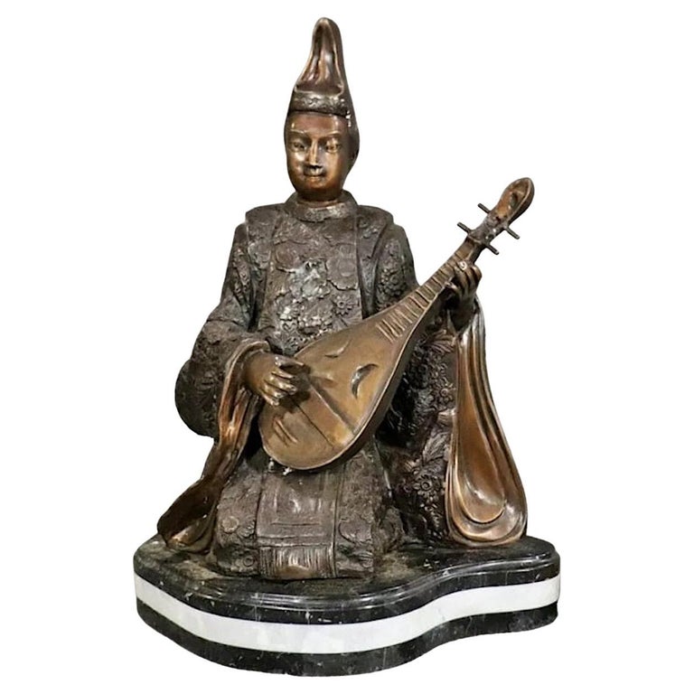 Signed Ming Statue in Bronze For Sale at 1stDibs