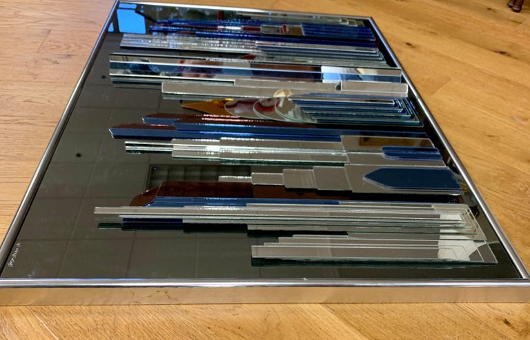 Signed Mirrored Mosaic Cityscape NYC Skyline Sculpture Mirror George ...