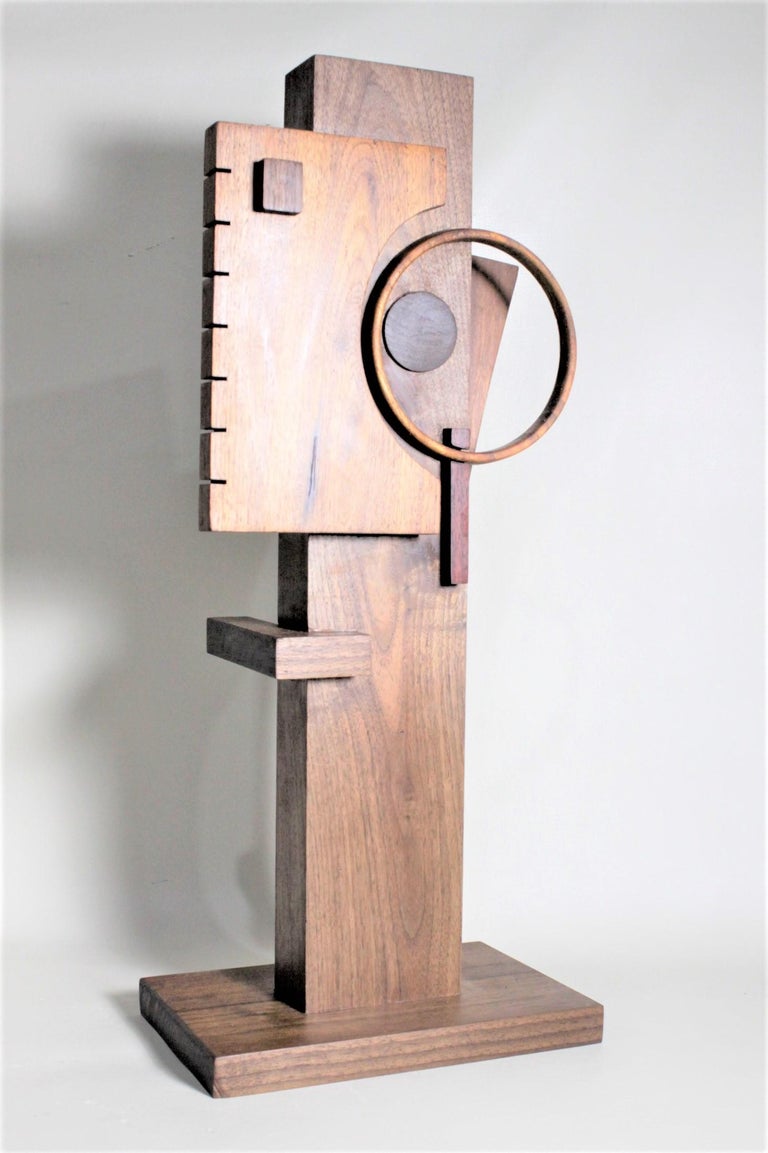 Signed Modern Abstract Constructivist Styled Wooden Sculpture For Sale At 1stdibs