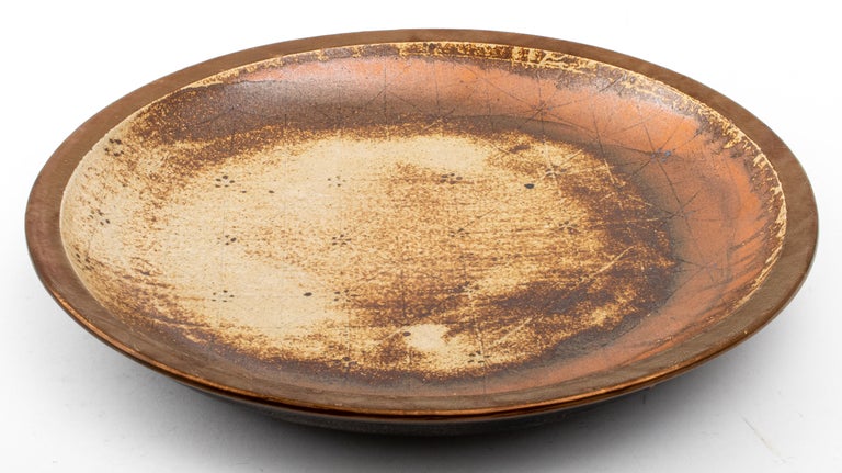 Signed Modern Studio Art Pottery Charger For Sale at 1stDibs
