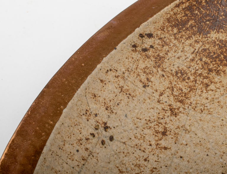 Signed Modern Studio Art Pottery Charger For Sale at 1stDibs