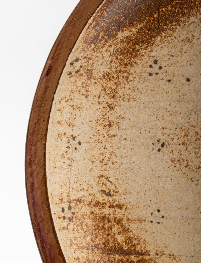 Signed Modern Studio Art Pottery Charger For Sale at 1stDibs