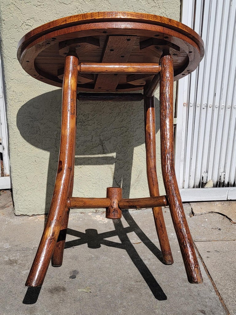 Signed Old Hickory Side Table at 1stDibs
