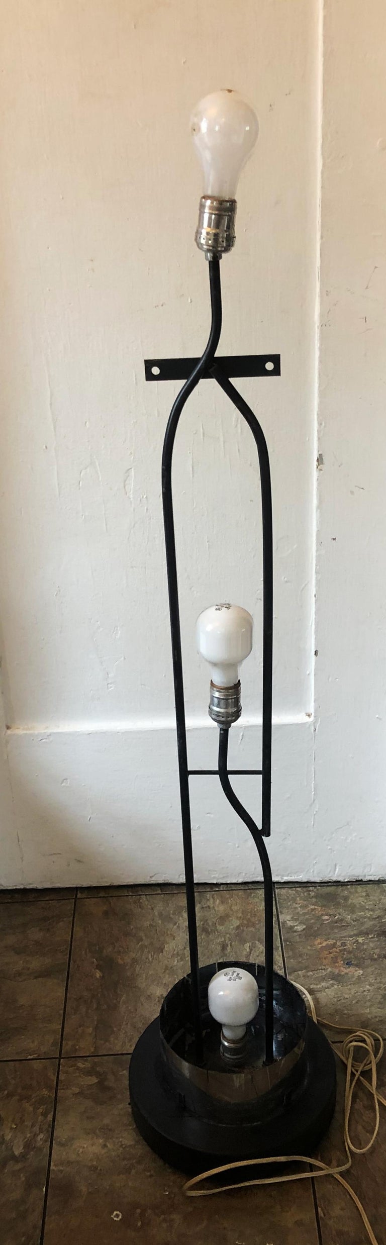 Signed Original Curtis Jere Skyscraper / Chrome Clover Leaf Floor Lamp ...