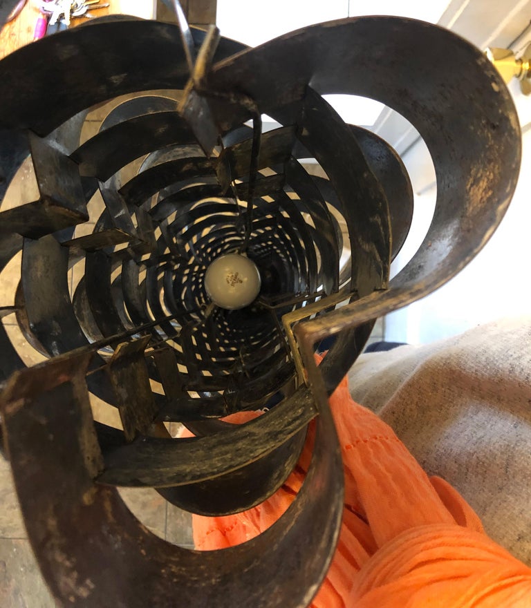 Signed Original Curtis Jere Skyscraper / Chrome Clover Leaf Floor Lamp ...