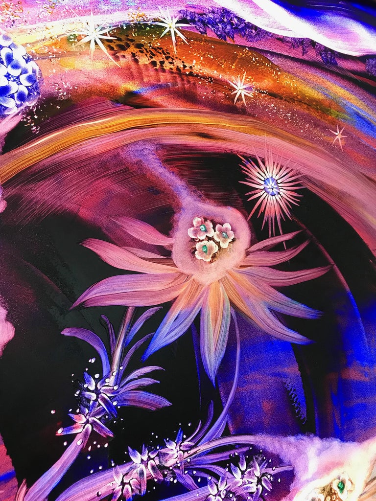 Signed Original Ulla Darni Illuminating Flat Glass Painting at 1stDibs