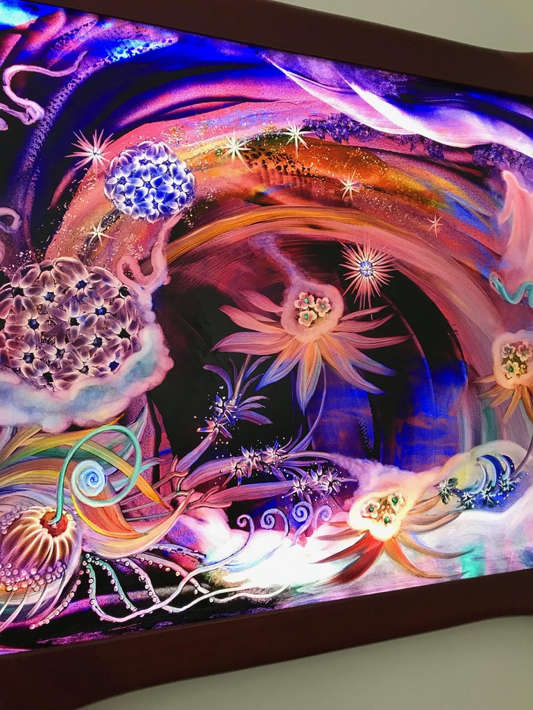 Signed Original Ulla Darni Illuminating Flat Glass Painting at 1stDibs