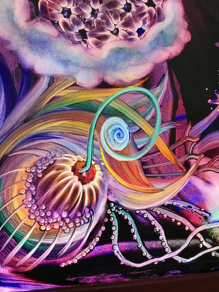 Signed Original Ulla Darni Illuminating Flat Glass Painting at 1stDibs