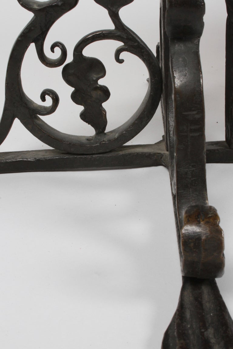 Signed Oscar Bach Large Ornate Lion Head with Scrolls Bronze and ...