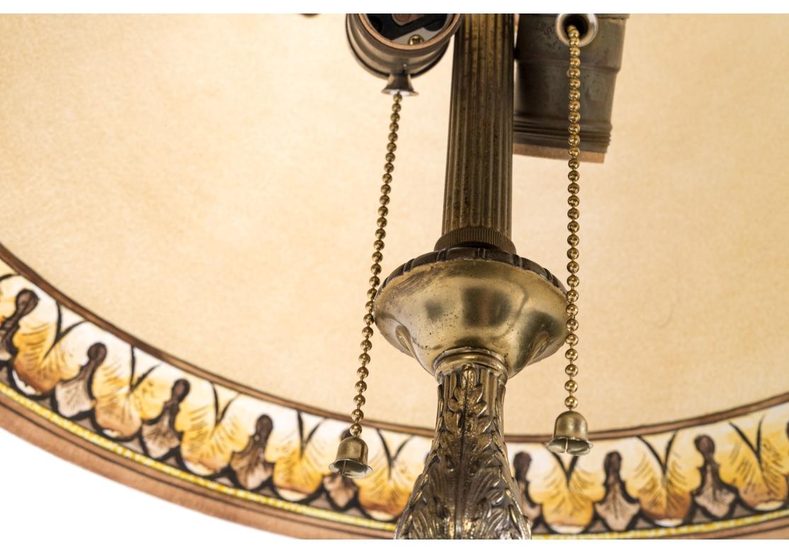 Signed Pairpoint Lamp With Pairpoint Reverse Painted Seville Shade For ...