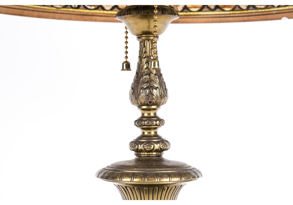 Signed Pairpoint Lamp With Pairpoint Reverse Painted Seville Shade For ...