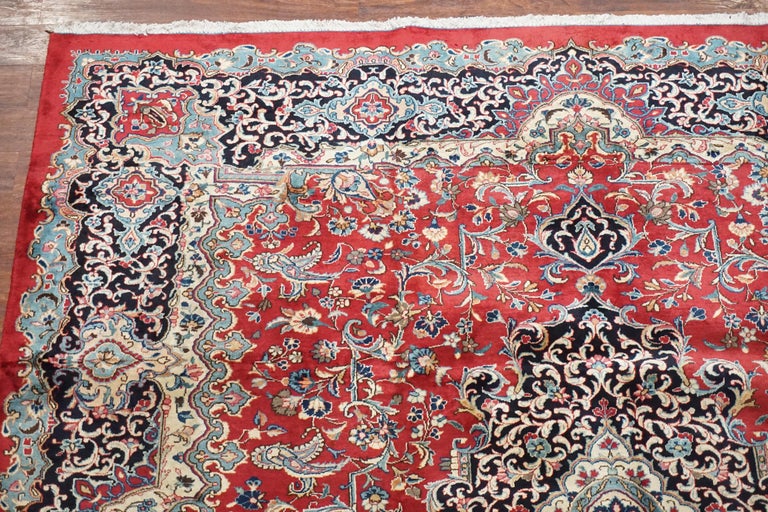 Signed Persian Mashad Rug, circa 1940 For Sale at 1stDibs