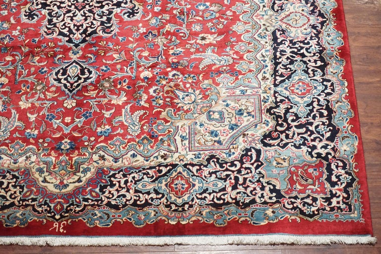 Signed Persian Mashad Rug, circa 1940 For Sale at 1stDibs