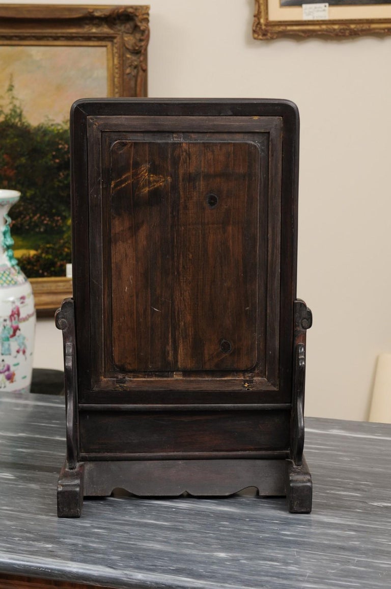 Signed Qing/Republic Chinese Porcelain Table Screen For Sale at 1stDibs