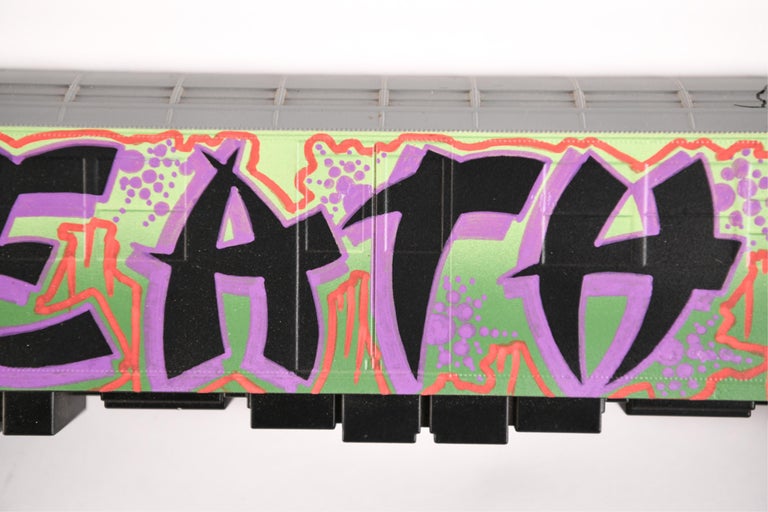 Signed Rek Graffiti Art Train Car Wall Sculpture For Sale at 1stDibs