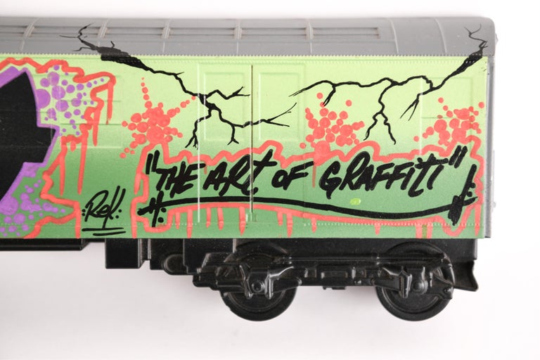 Signed Rek Graffiti Art Train Car Wall Sculpture For Sale at 1stDibs