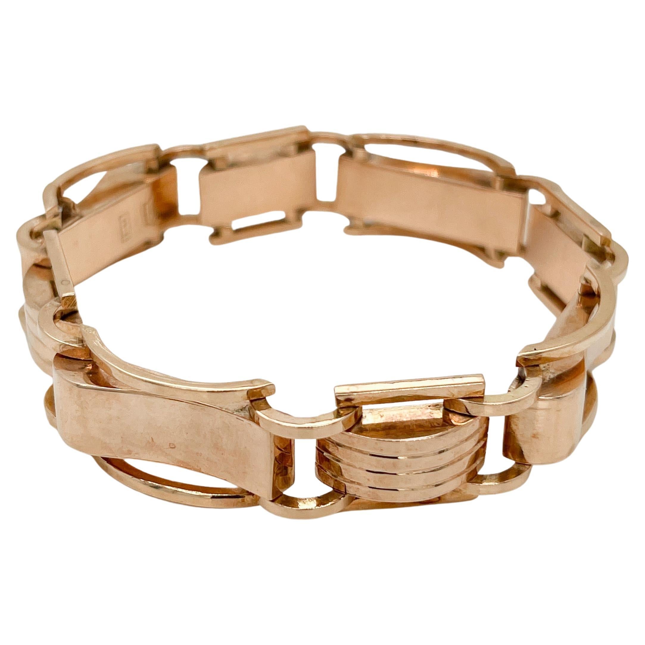 1950s Retro Rose Gold Bracelet For Sale at 1stDibs