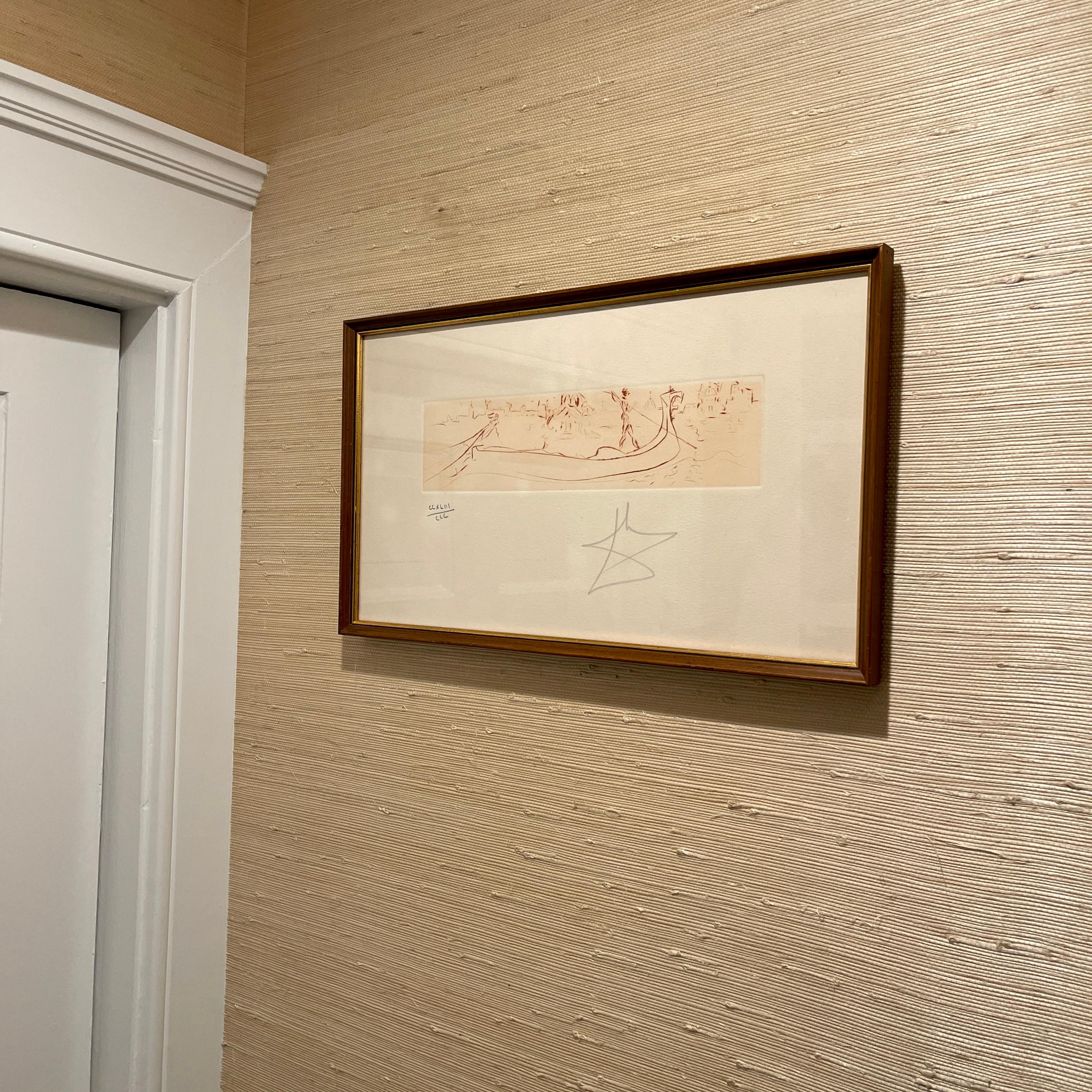 Signed Salvador Dali Etching Visions of Venice Framed, Italy, 1976 For ...
