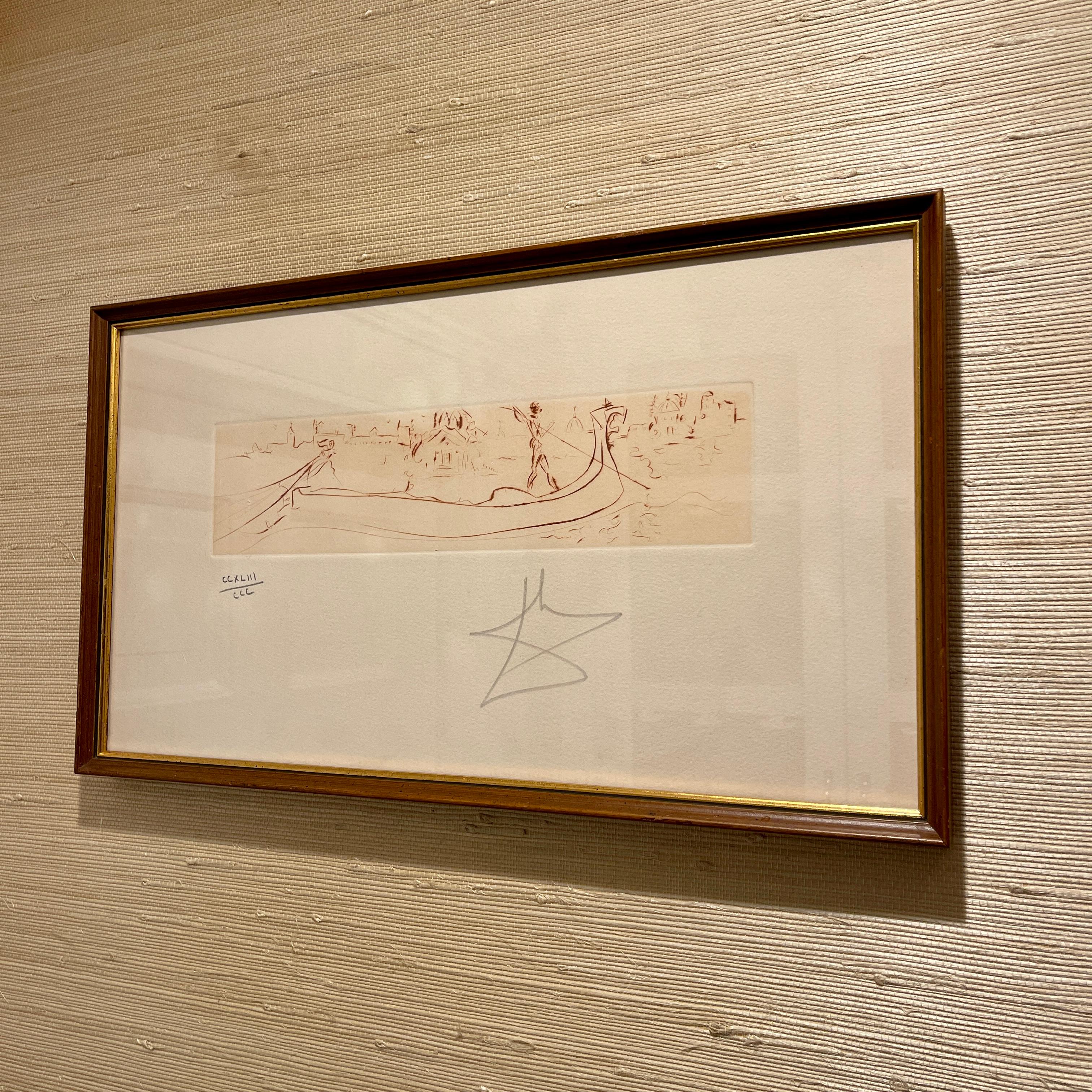 Signed Salvador Dali Etching Visions of Venice Framed, Italy, 1976 at ...