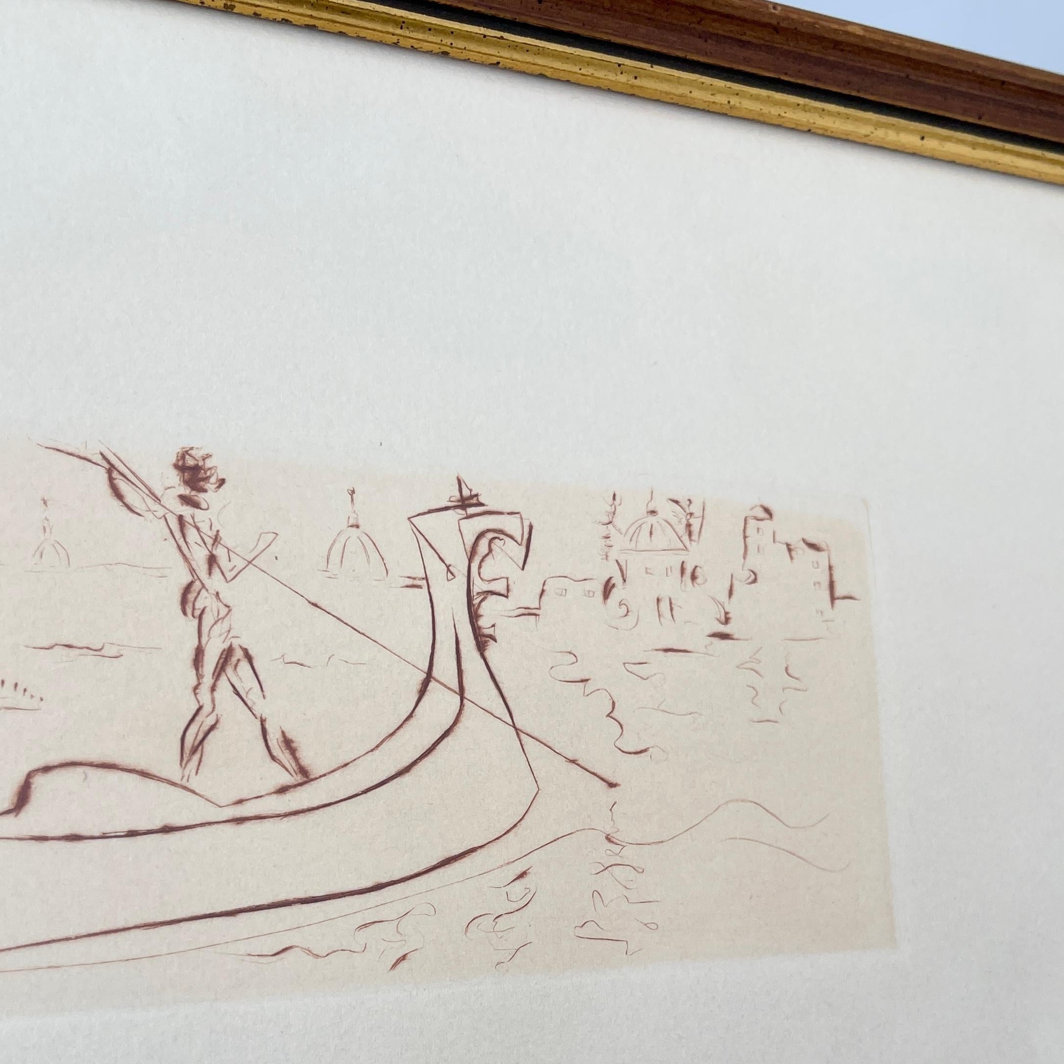 Signed Salvador Dali Etching Visions of Venice Framed, Italy, 1976 at ...