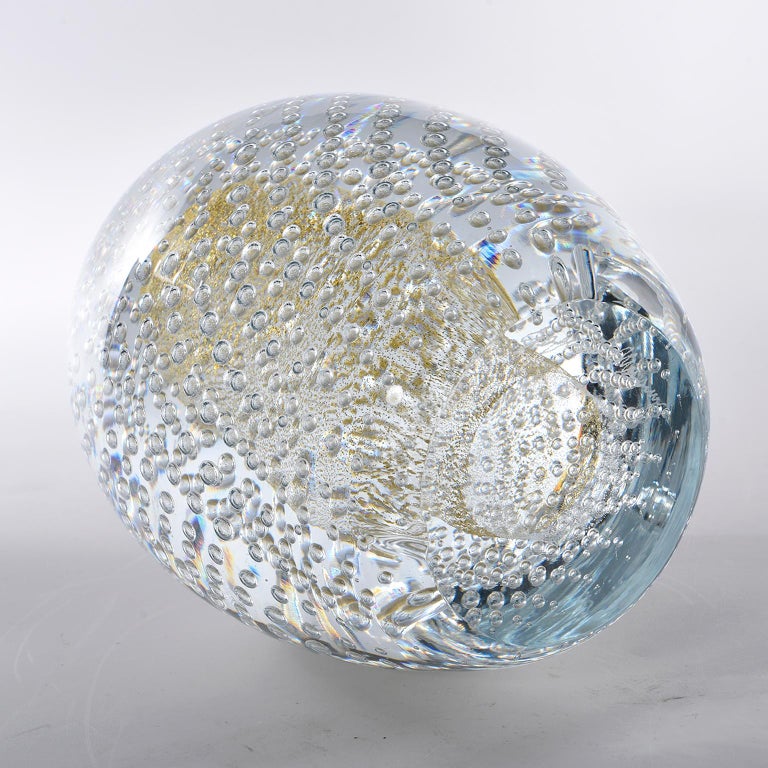 Signed Seguso Murano Glass Egg Paperweight at 1stDibs