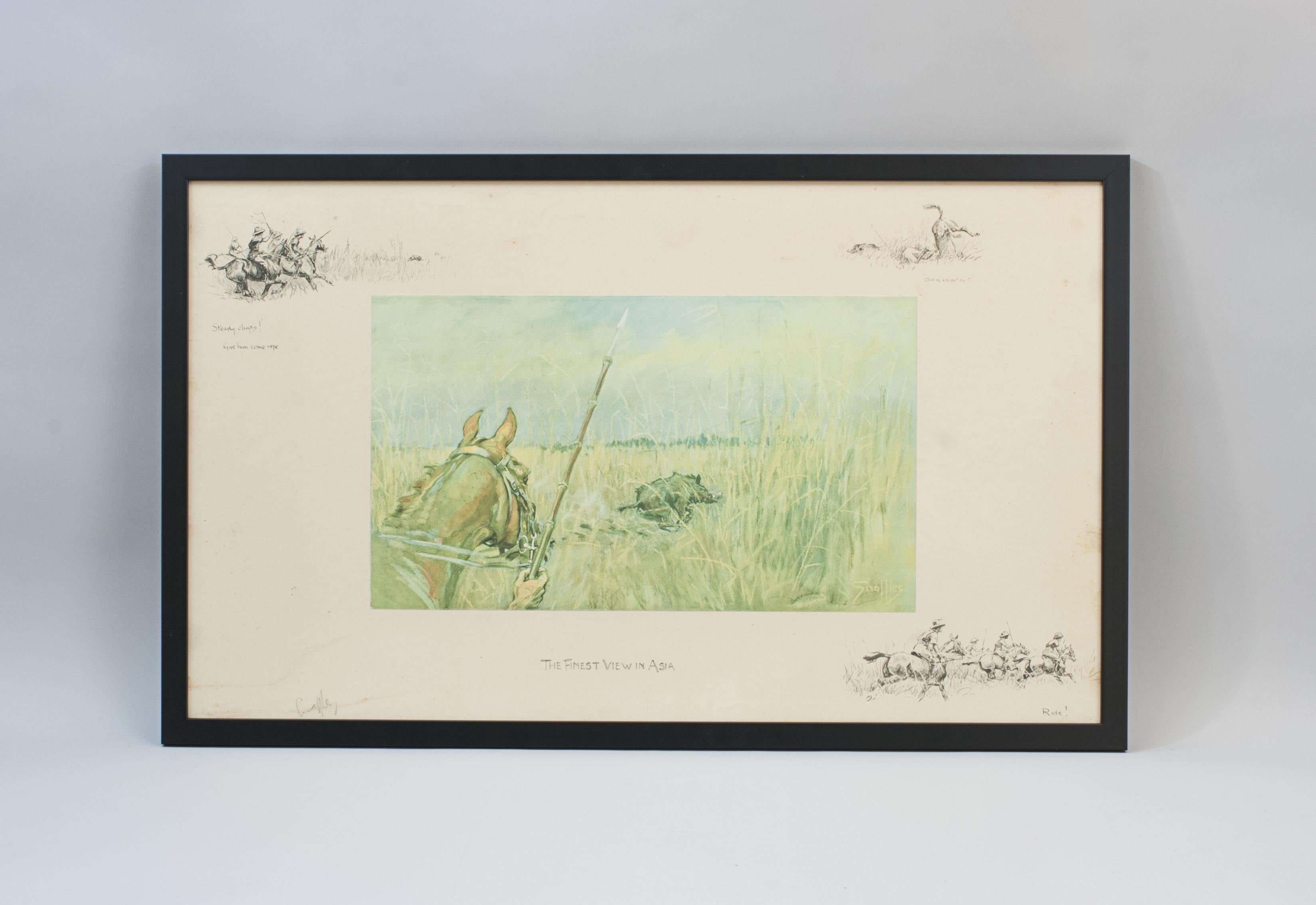 Signed Snaffles Pig Sticking Print - Finest View in Asia For Sale at ...