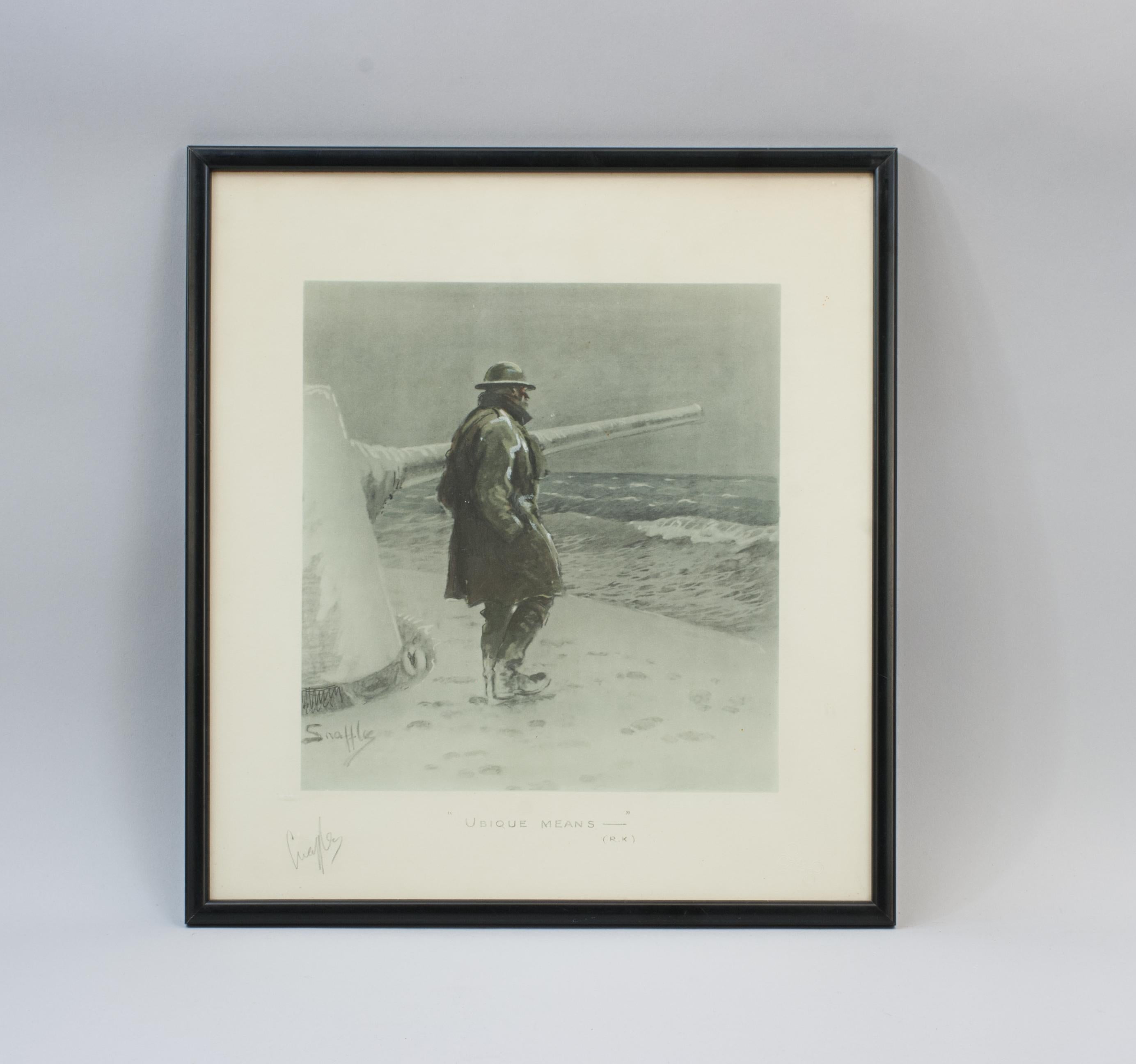 Signed Snaffles Ww Ii Military Print 'ubique Means - (R.k)' For Sale at 1stDibs