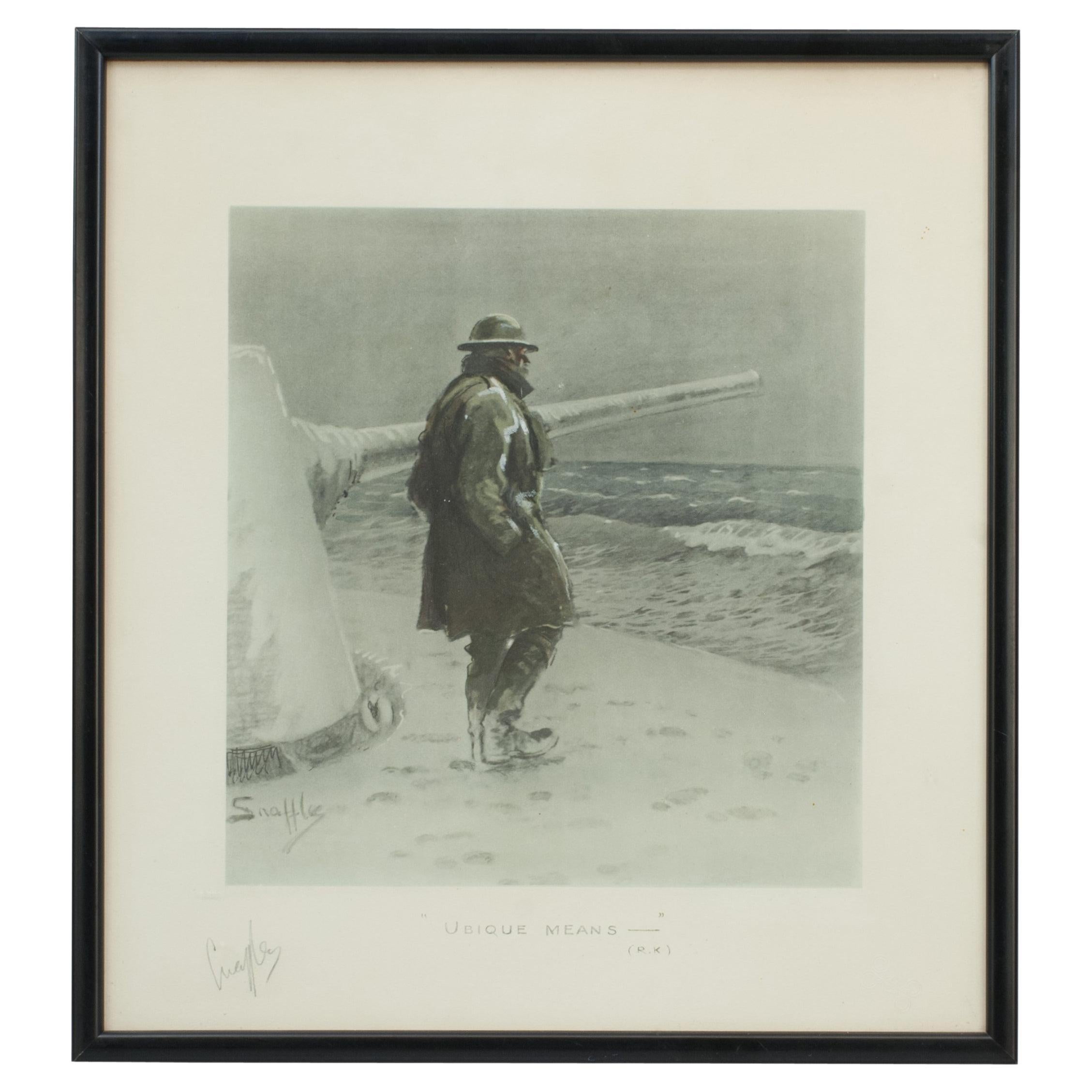 Signed Snaffles Ww Ii Military Print 'ubique Means - (R.k)' For Sale at ...