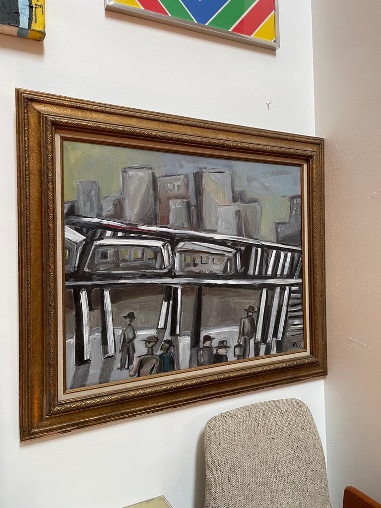 Signed Stuart Ross Subway Scene Painting For Sale at 1stDibs | stuart ...