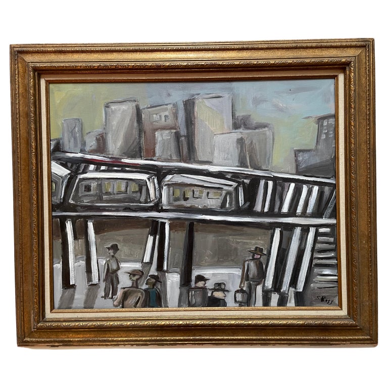 Signed Stuart Ross Subway Scene Painting For Sale at 1stDibs | stuart ...