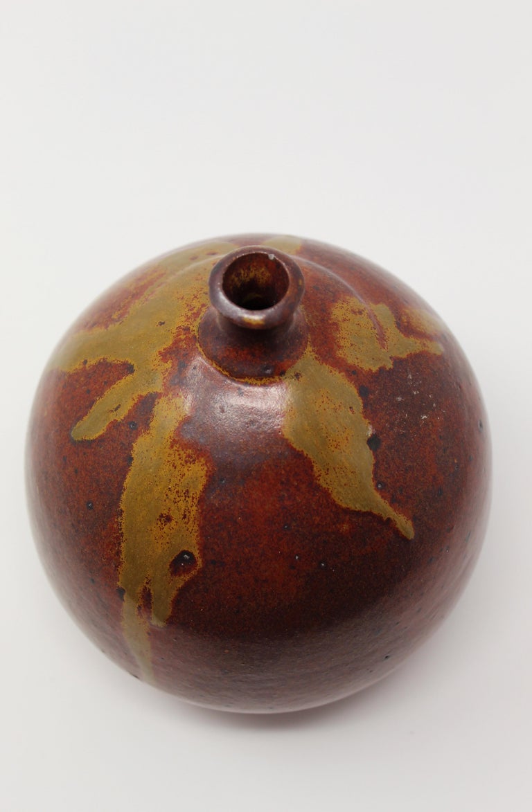 Signed Studio Pottery Weed Pot Ceramic Vessel at 1stDibs