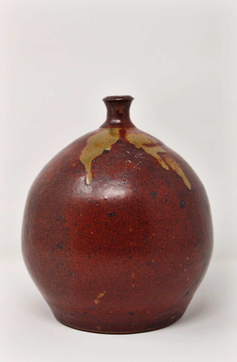 Signed Studio Pottery Weed Pot Ceramic Vessel at 1stDibs