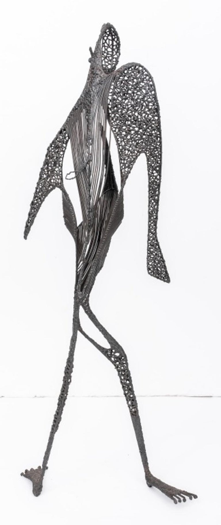 Signed Surrealist 'Human Figure' Metal Sculpture For Sale at 1stDibs