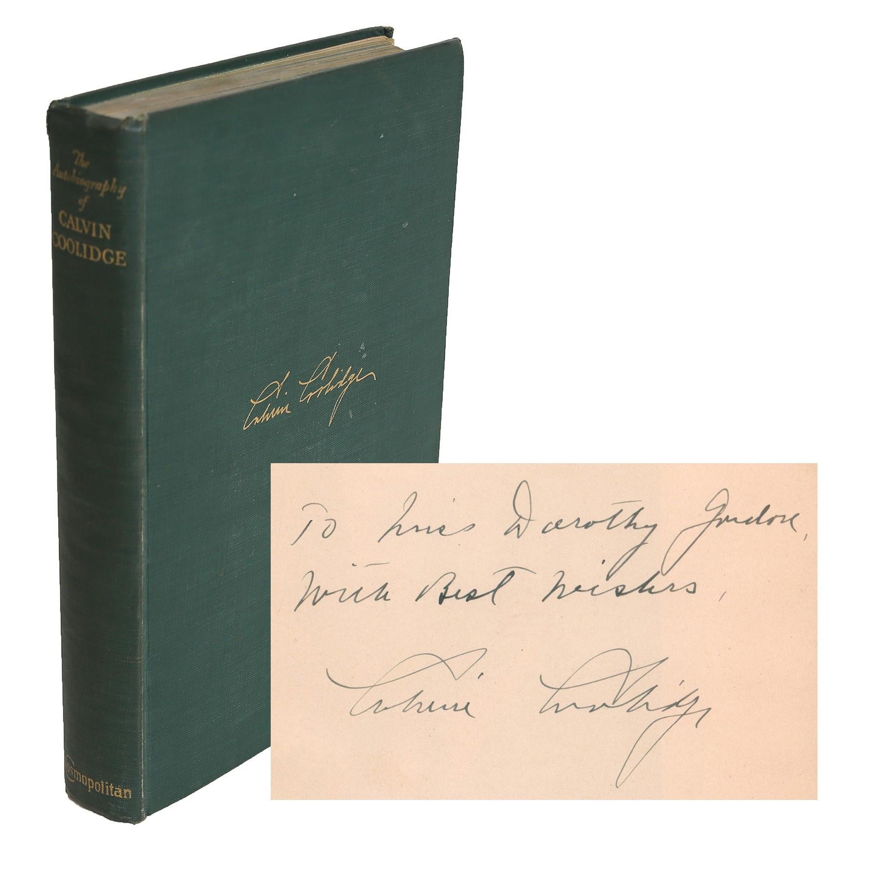 Signed The Autobiography of Calvin Coolidge, 1929 For Sale at 1stDibs ...