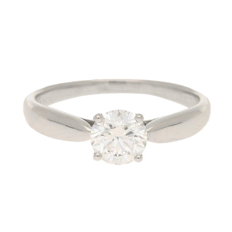 Signed Tiffany and Co. 'Harmony' Diamond Solitaire Ring Set in Platinum ...
