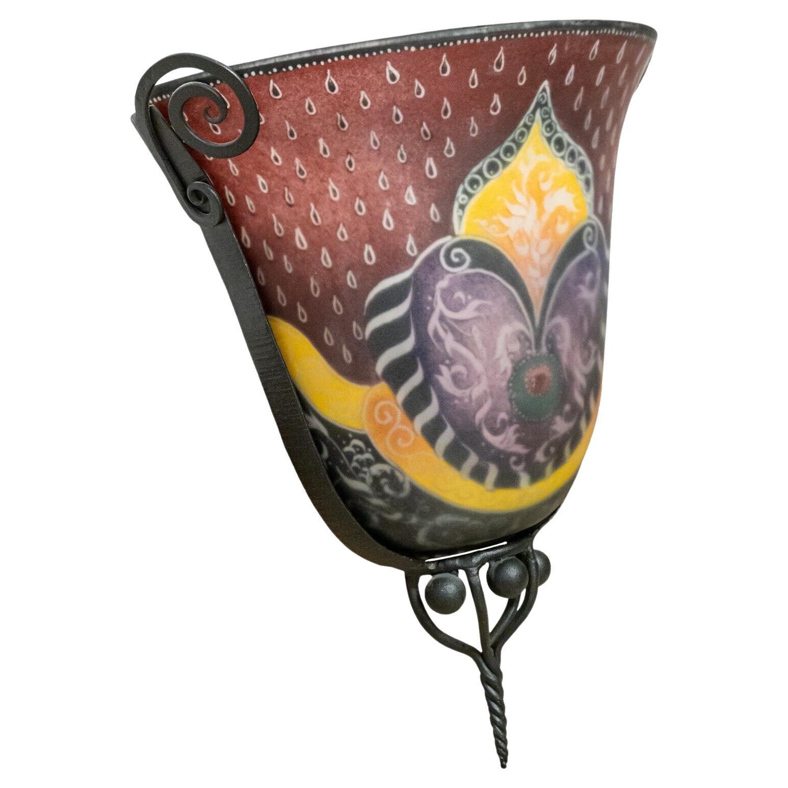 Signed Original Ulla Darni Illuminating Flat Glass Painting "Han and ...