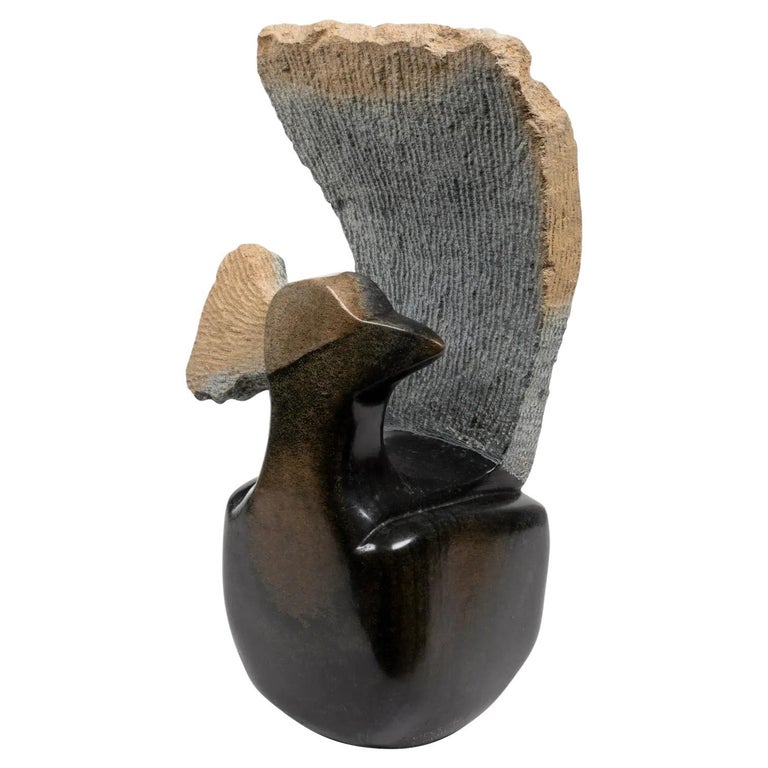 Signed Vickson Kaphambe African Springstone Sculpture of a Peacock ...