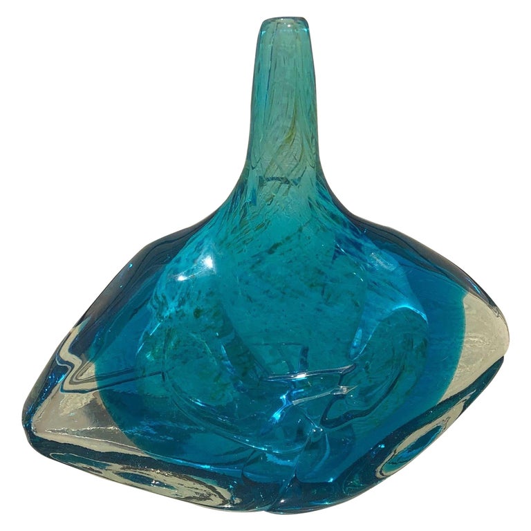 Signed Vintage Maltese Hand Blown Glass Vase at 1stDibs