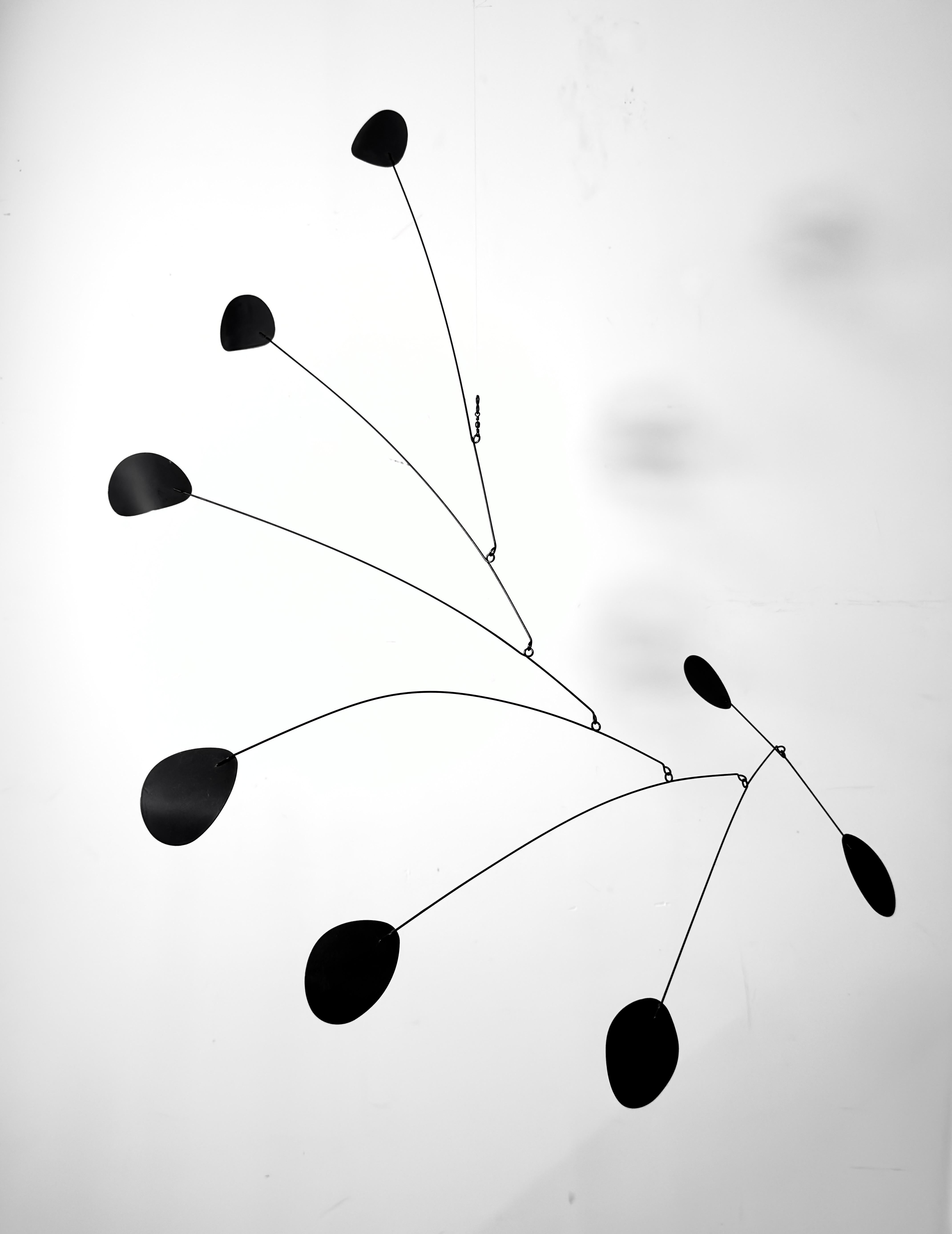 Signed Vintage Modernist Abstract Black Hanging Kinetic Mobile ...