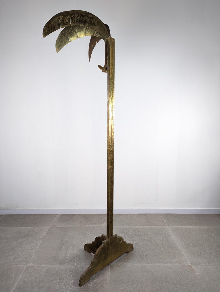 Signed Vintage Regency Gilded Palm Tree Sculpture Coat Rack, 1970s For ...