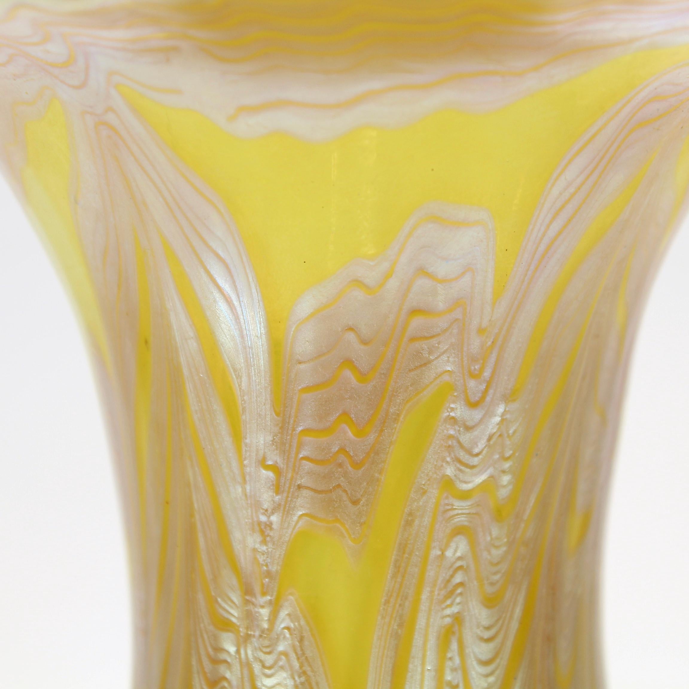 Signed Yellow Johann Loetz Witwe Austria Phänomen Genre Art Glass Vase 8069 For Sale at 1stDibs ...