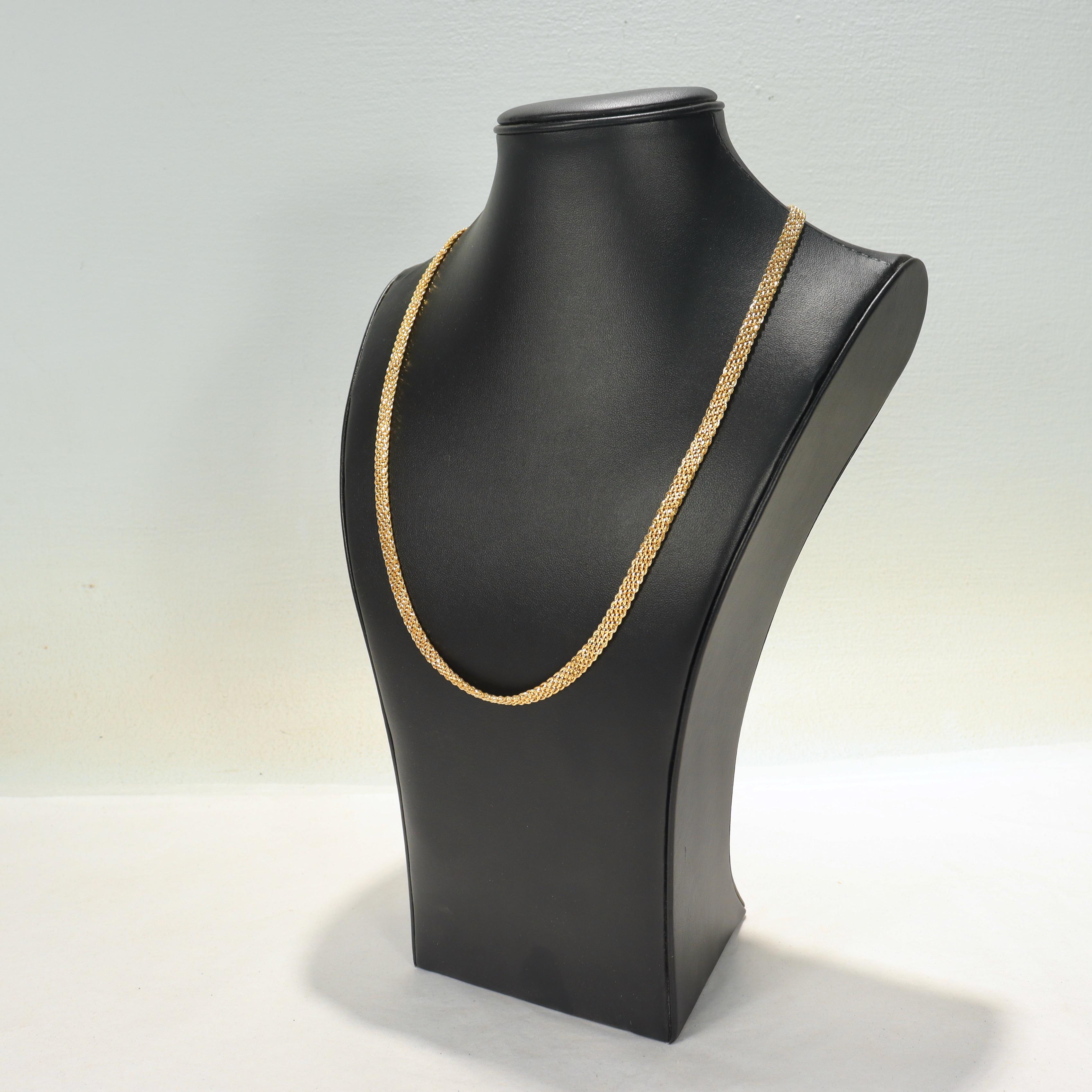 Signed Yuri Ichihashi Woven Box Chain 18 Karat Gold Necklace at 1stDibs