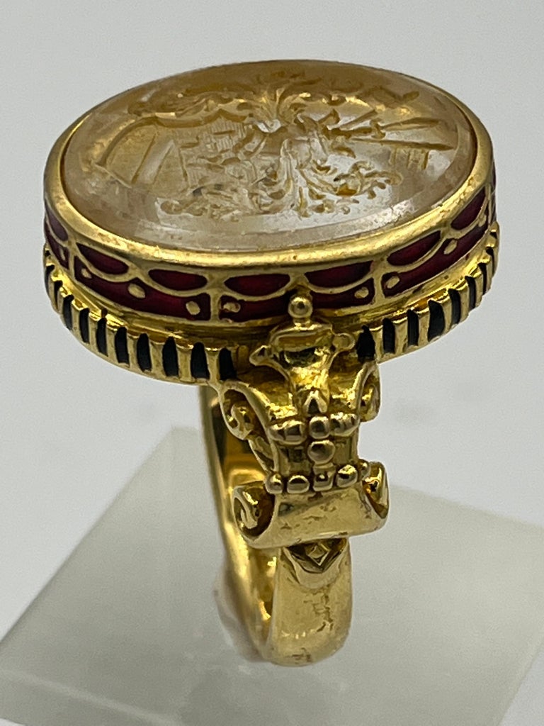 Signet Ring 18 K Gold 18 Century Stil For Sale at 1stDibs