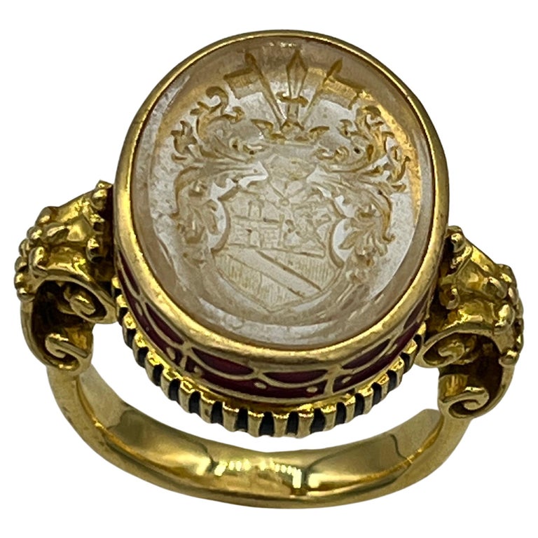 Signet Ring 18 K Gold 18 Century Stil For Sale at 1stDibs