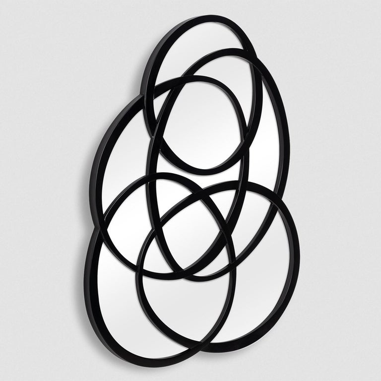 Signs Black Lacquered Mirror For Sale at 1stDibs