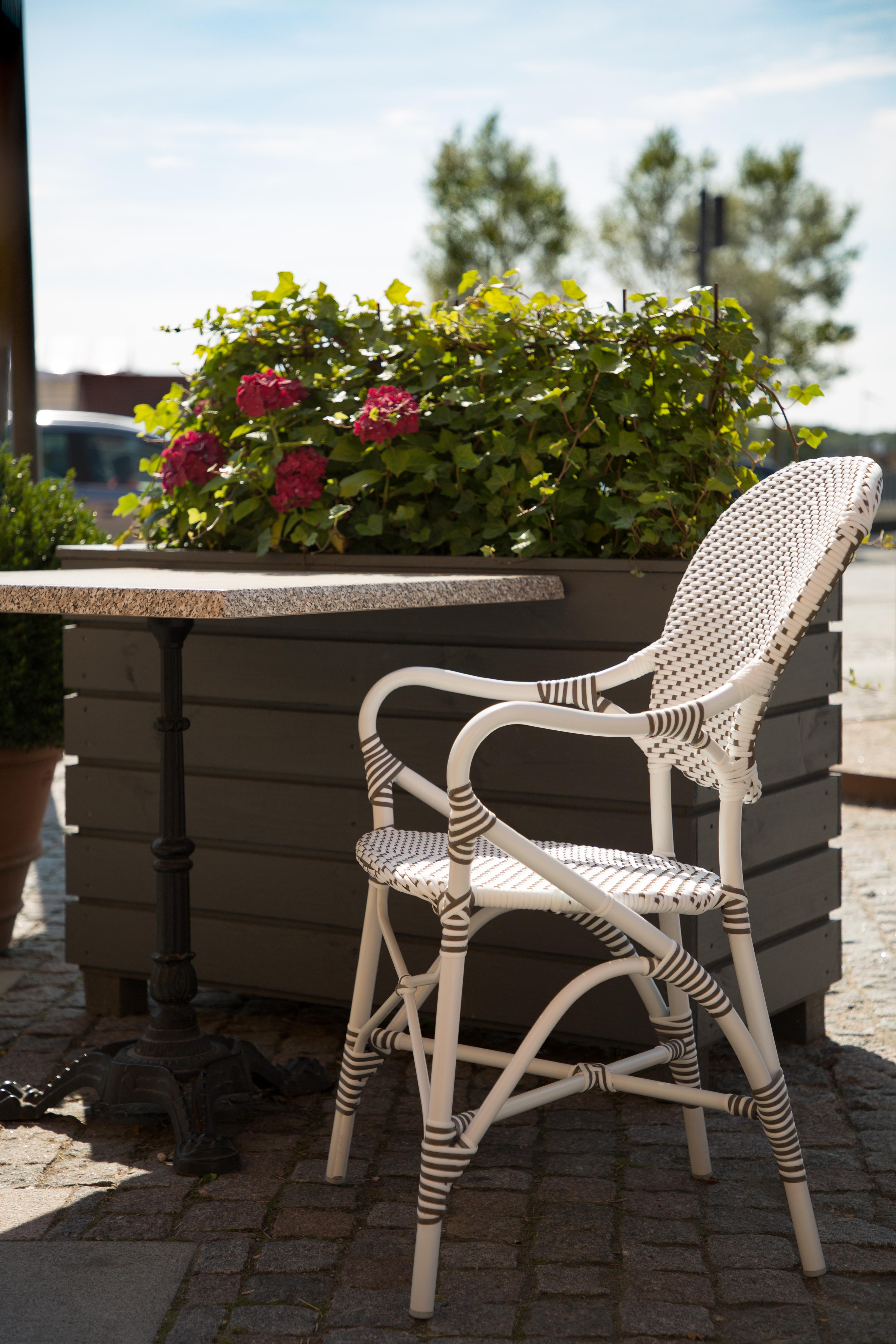 Sika Design Isabell Rattan Outdoor Bistro Armchair in White w ...