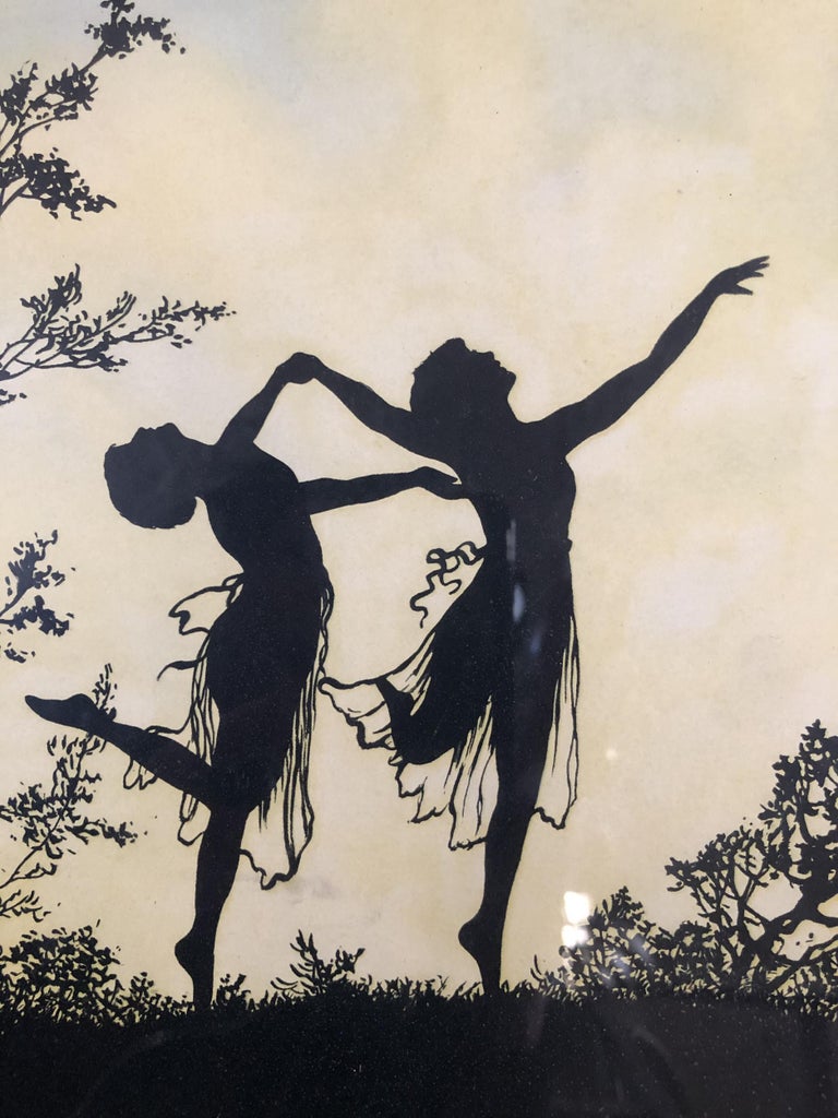 Silhouette "The Four Seasons" Print in Original Frame by Fidus, circa ...